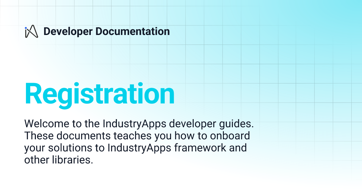 Registration | Developer Documentation